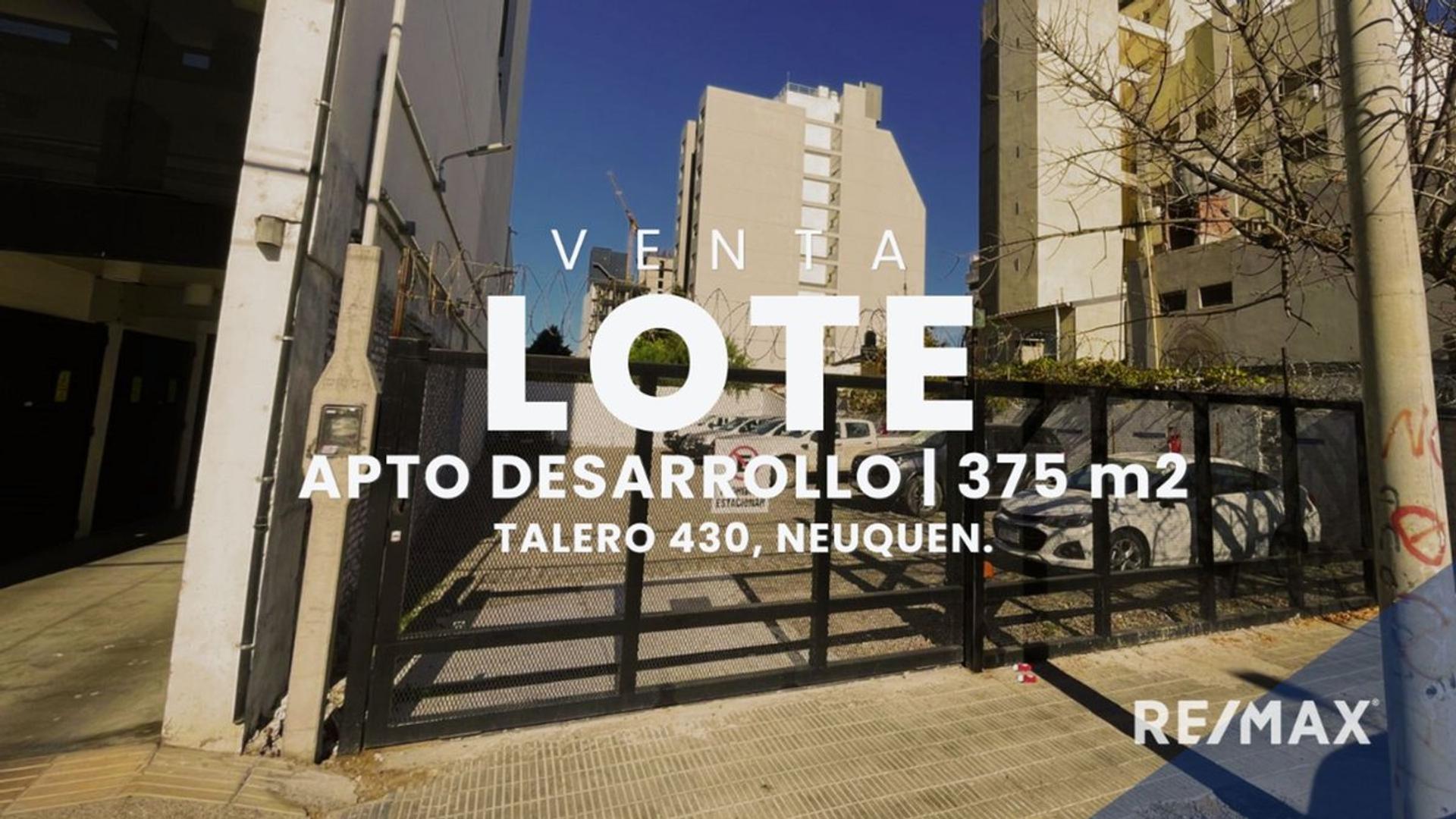 Venta Terreno, 375m2, Talero Eduardo 400, Neuquen | Argenprop